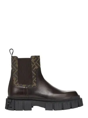 Fendi Force Panelled Chelsea Boots - Black