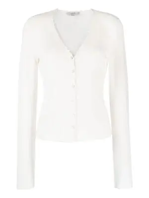 VINCE Crocheted Trim Blended Cardigan