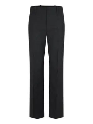 Prada High-waist Pleated Wide Leg Trousers - Anthracite