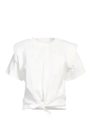 Isabel Marant Étoile Tie Hem T-shirt With Padded Shoulders - White