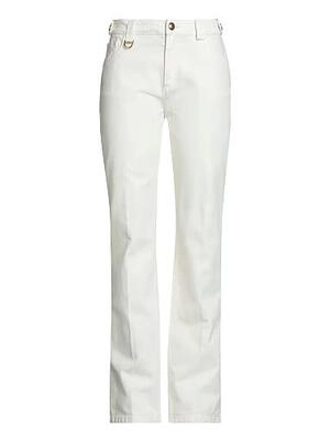 Chloé Straight-leg Canvas Pants With Button Embellishments And Strap Detailing - White