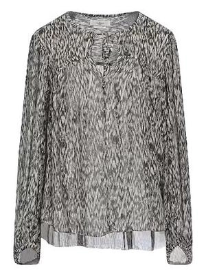 Isabel Marant Étoile V-neck Printed Long-sleeve Top - Gray