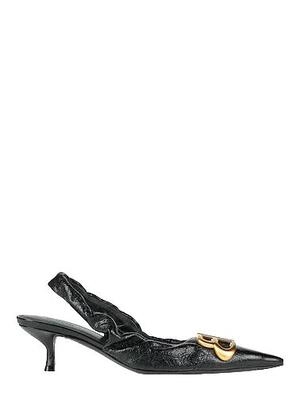 Balenciaga Leather Mary Jane Slingback Pumps - Black