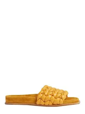 Chloé Braided Leather Slides - Orange