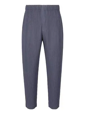 Issey Miyake Homme Plissé Pleated Tapered Trousers - Black