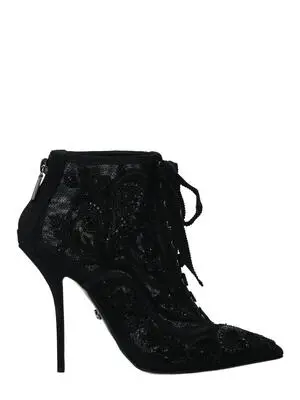 DOLCE & GABBANA Dolce & Gabbana Black Lace-Up Ankle Boots