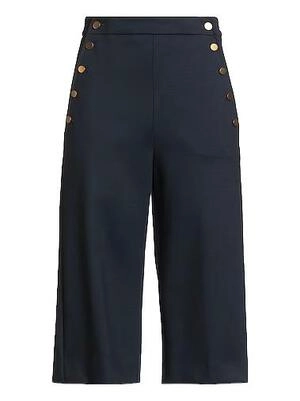 Max Mara Wide-leg Culottes With Button Detail - Black