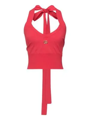 Dolce & Gabbana Sleeveless V-neck Top With Tie Fastening - Red