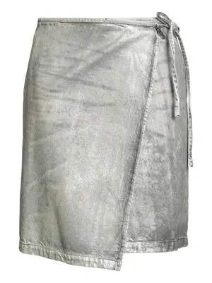 DIESEL® Metallic Denim Wrap Skirt - Gray
