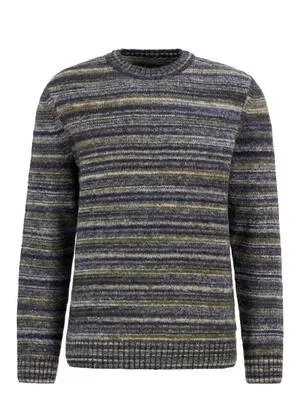 Barbour Long Sleeve Striped Crew Neck Sweater - Black
