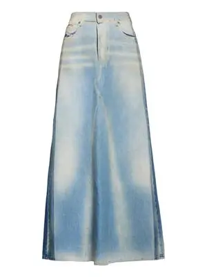DIESEL® Flared Denim Maxi Skirt - Blue