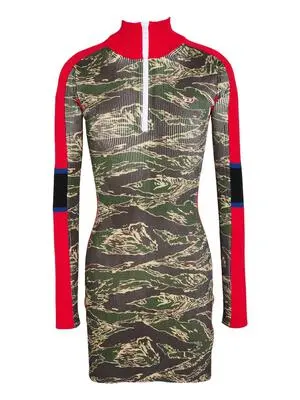 DIESEL® Camouflage Pattern Ribbed-knit Bodycon Dress - Multicolor
