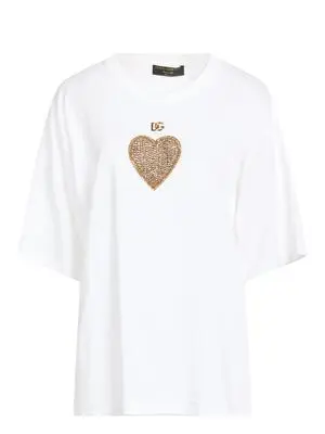 Dolce & Gabbana V-neck Solid Color Short-sleeve T-shirt - White