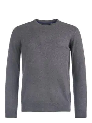 Barbour Crew Neck Cotton Jumper - Charcoal