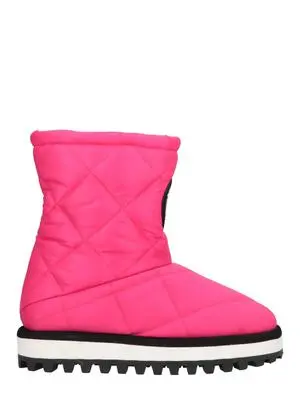 Dolce & Gabbana Quilted Round-toe Platform Boots - Pink