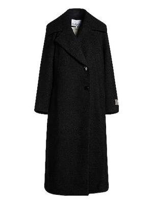 GANNI Simple Long-sleeve Coat - Black