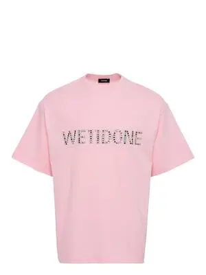 We11Done Logo Embellished Crewneck T-shirt - Pink
