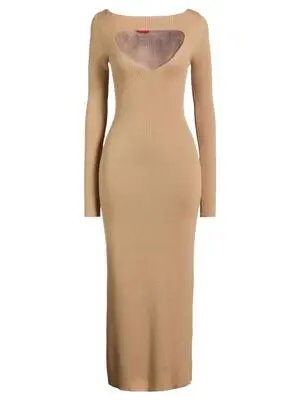DIESEL® Ribbed Knit Maxi Dress With Cut-out Detail - Nude