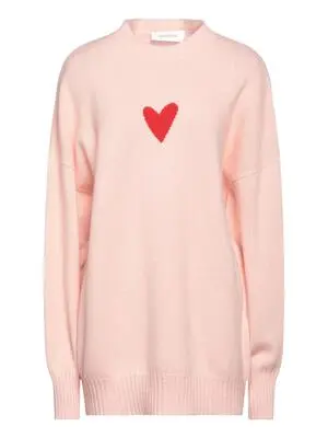 Sportmax Wool Knit Sweater With Heart Detail - Nude