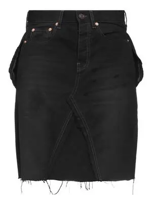 BALENCIAGA Balenciaga Metallic Denim A-Line Skirt