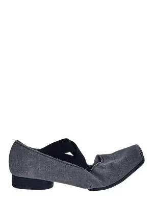 UMA WANG Brushed-effect Leather Ballerina Flats - Black