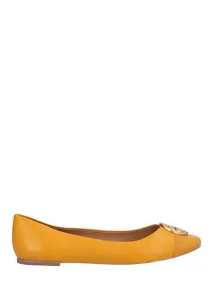 Tory Burch Tory Burch Leather Ballet Flats With Embellishment Yellow
