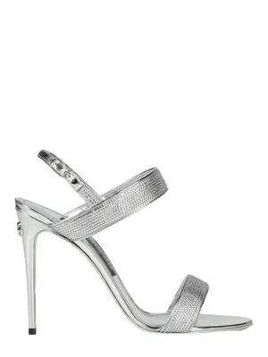 Dolce & Gabbana Metallic Embellished Stiletto Sandals - Gray