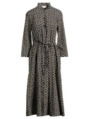 Tory Burch Printed Long-sleeve Dress - Black