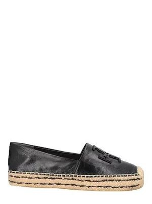 Tory Burch Leather Espadrilles With Appliqués - Black