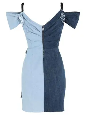 DOLCE & GABBANA Dolce & Gabbana Two-Tone Denim Bodycon Dress