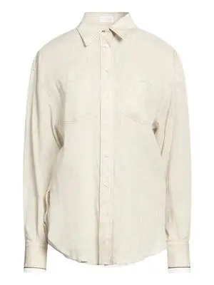Brunello Cucinelli Plain Long-sleeve Shirt With Classic Collar - White