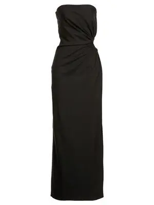 Max Mara Pleated Bandeau Dress - Black