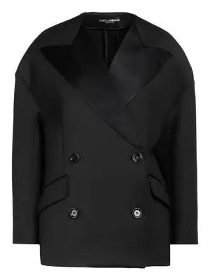 Dolce & Gabbana Double-breasted Satin Blazer - Black