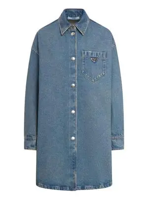 Prada Oversized Organic Denim Shirt - Medium Blue