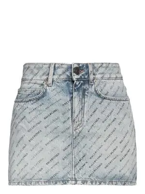 Balenciaga A-line Denim Skirt - Gray