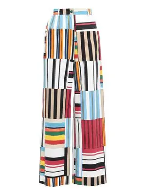 DOLCE & GABBANA Dolce & Gabbana Striped Wide-Leg Gabardine Trousers