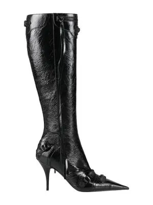 Balenciaga Pointed Toe Leather Boots - Black