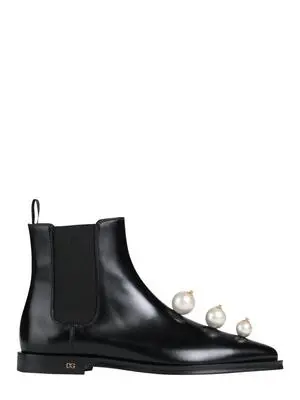 Dolce & Gabbana Embellished Pointed Toe Chelsea Boots - Black