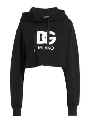 Dolce & Gabbana Cropped Logo Hoodie - Black
