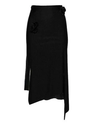 Coperni High-waisted Floral Embellished Skirt - Black