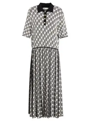 TORY BURCH Tory Burch Jacquard Knit Pleated Dress