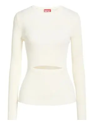 DIESEL® Ribbed-knit Cutout Jumper - White