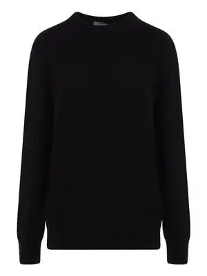 Prada Long-sleeved Crewneck Knitted Jumper - Black