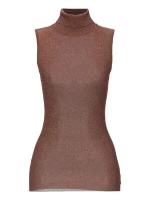 Brunello Cucinelli Sleeveless Turtleneck Jumper - Brown