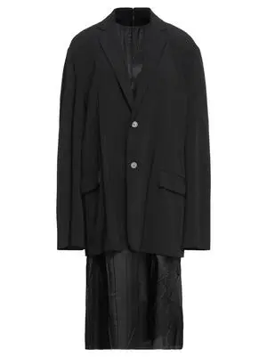 Balenciaga Long Sleeve Crewneck Satin Dress - Black