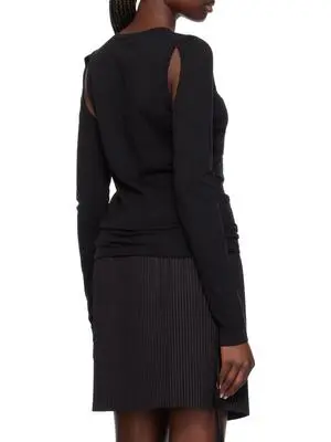 Helmut Lang Cut-out Fine-knit Jumper - Black