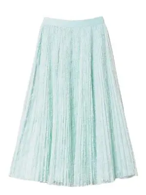 TWINSET Pleated Lace Skirt - Blue