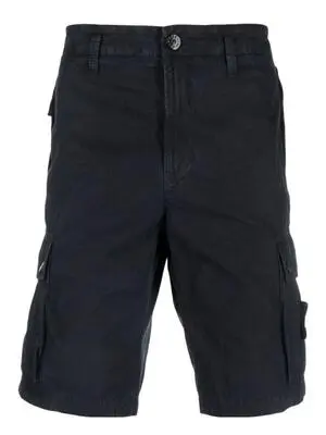 Stone Island Logo Cargo Shorts - Blue
