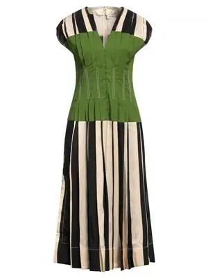 TORY BURCH Tory Burch Striped V-Neck Midi Dress