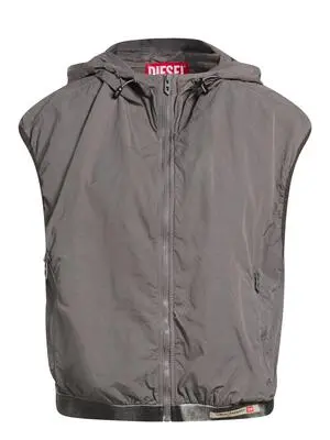 DIESEL® Sleeveless Hooded Zip-up Shell Coat - Gray